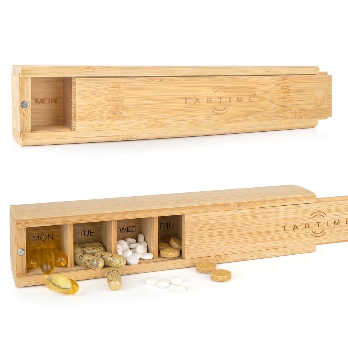 TabTime Bamboo Weekly Pill Box - the eco friendly pillbox – Tabtime Limited